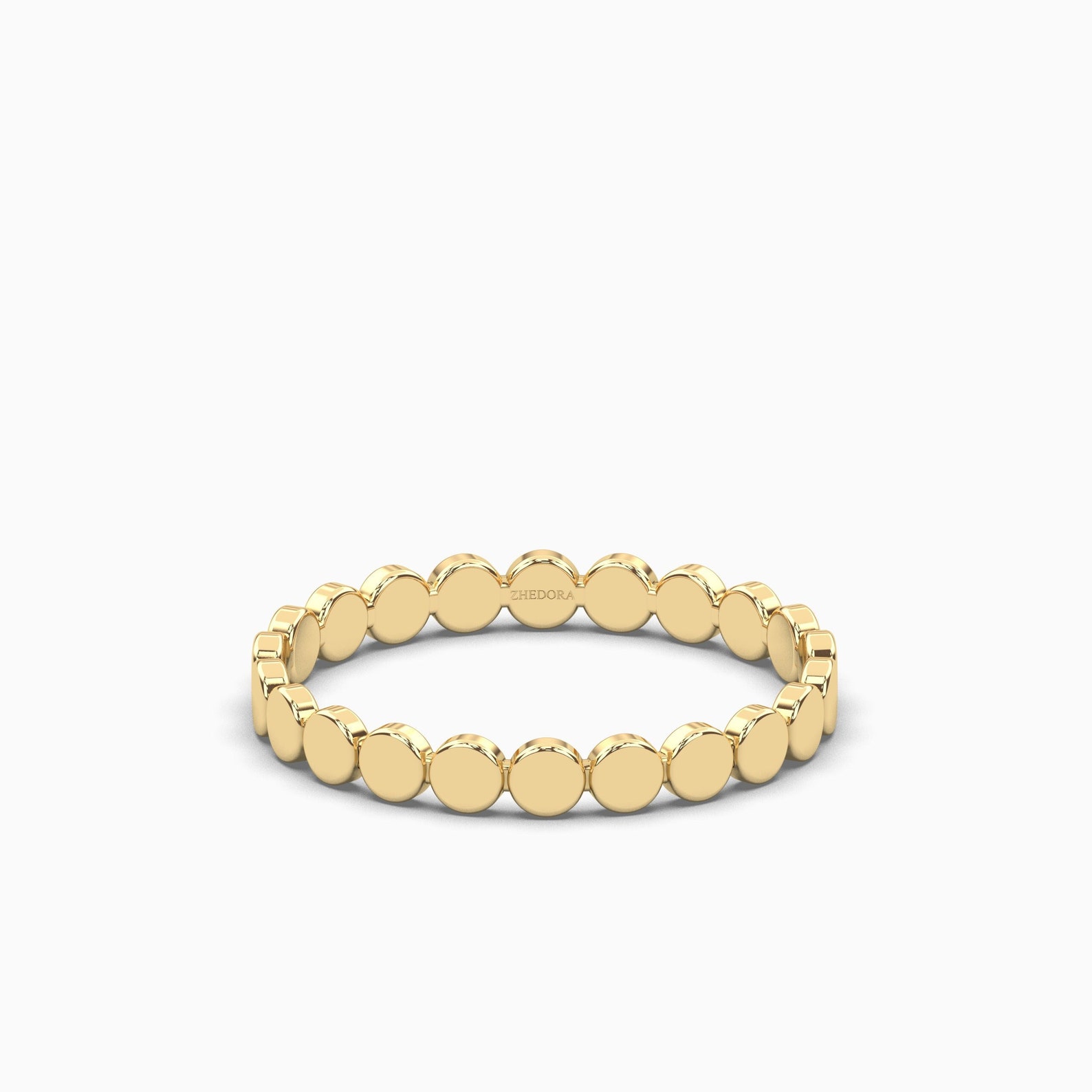 Solid Gold Dot Ring Band, Stackable 14k Gold Ring, Gold Fashion Jewelry ...
