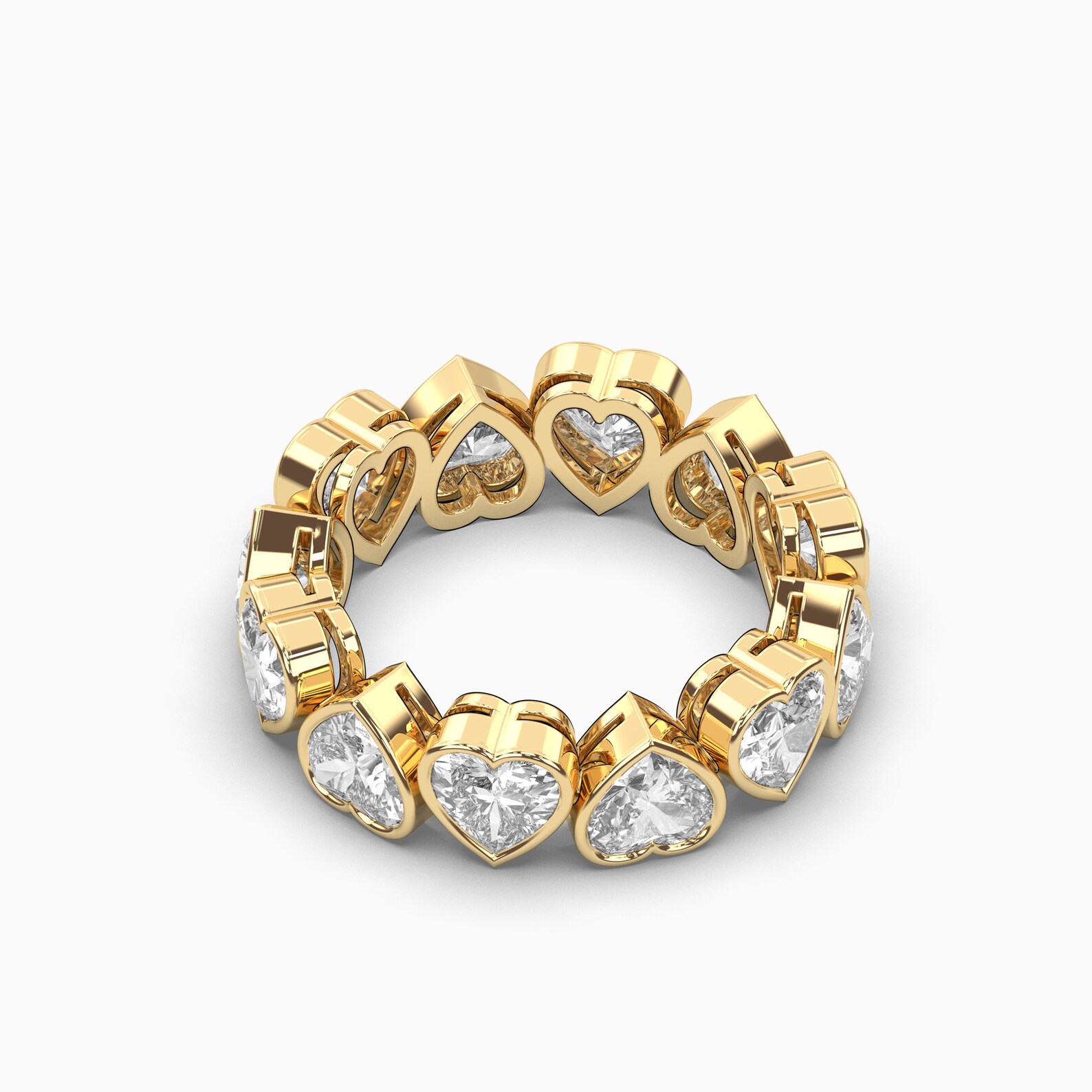 Heart Shaped Band / Heart Eternity Band / Heart Shaped Diamond Band ...