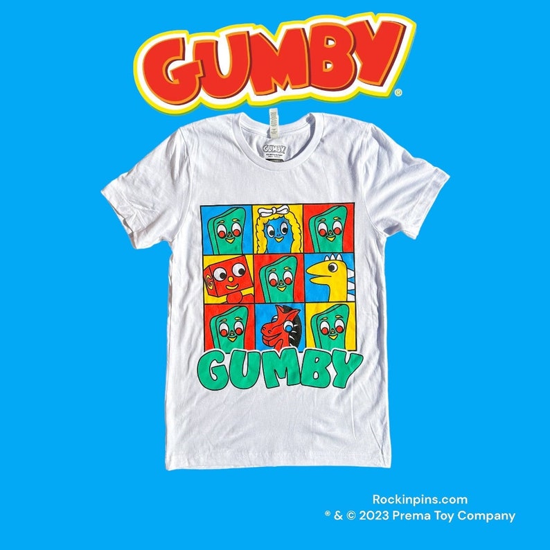 Gumby - Gumby & Friends Grid T Shirt - Etsy