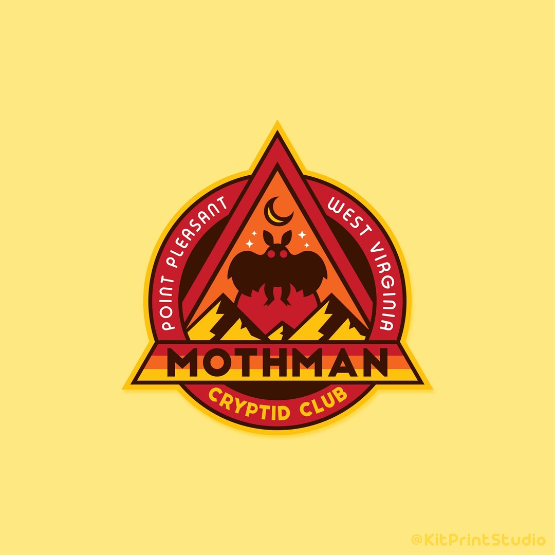 Mothman Cryptid Club Sticker - Etsy