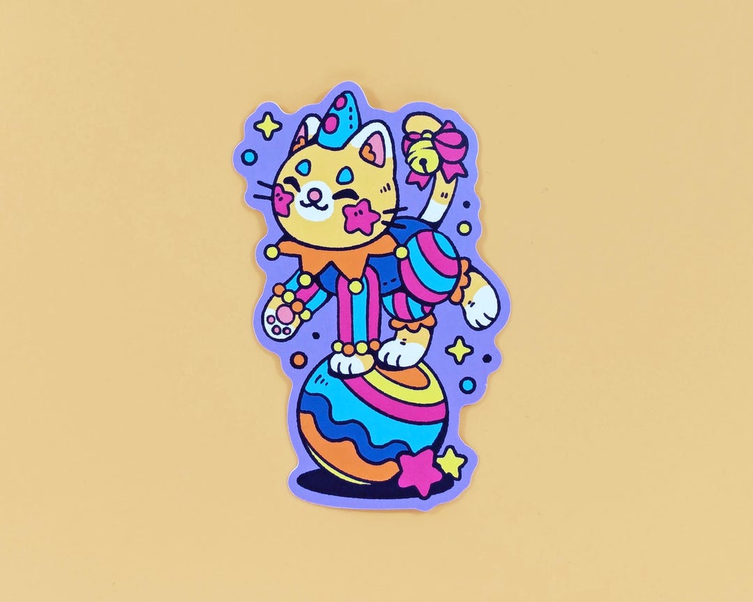 Circus Cat Sticker - Etsy