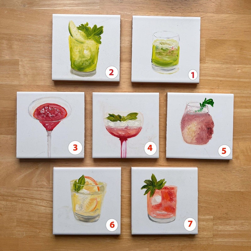 Handpainted Glass Coasters - Etsy