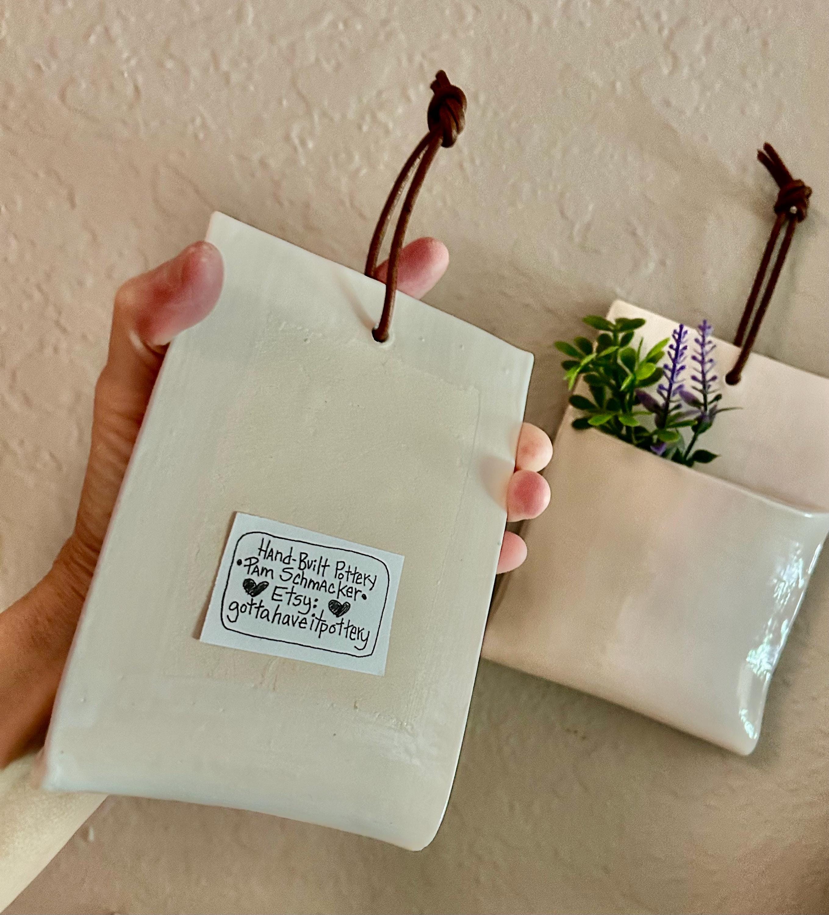 Elegant White Folded Wall Pockets - Etsy