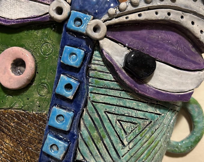 Handmade Earthenware Picasso Wall Art Mask #1 - Etsy