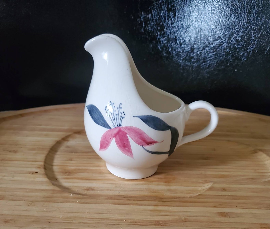 Midcentury Stetson Creamer Pitcher Handpainted Pink Grey Floral - Etsy