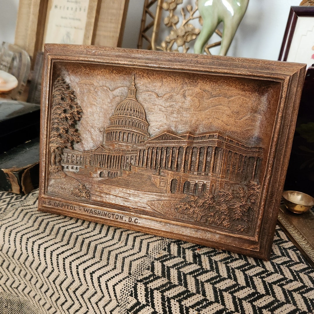 Vintage Syrocowood Plaque US Capitol Building Washington DC Office ...