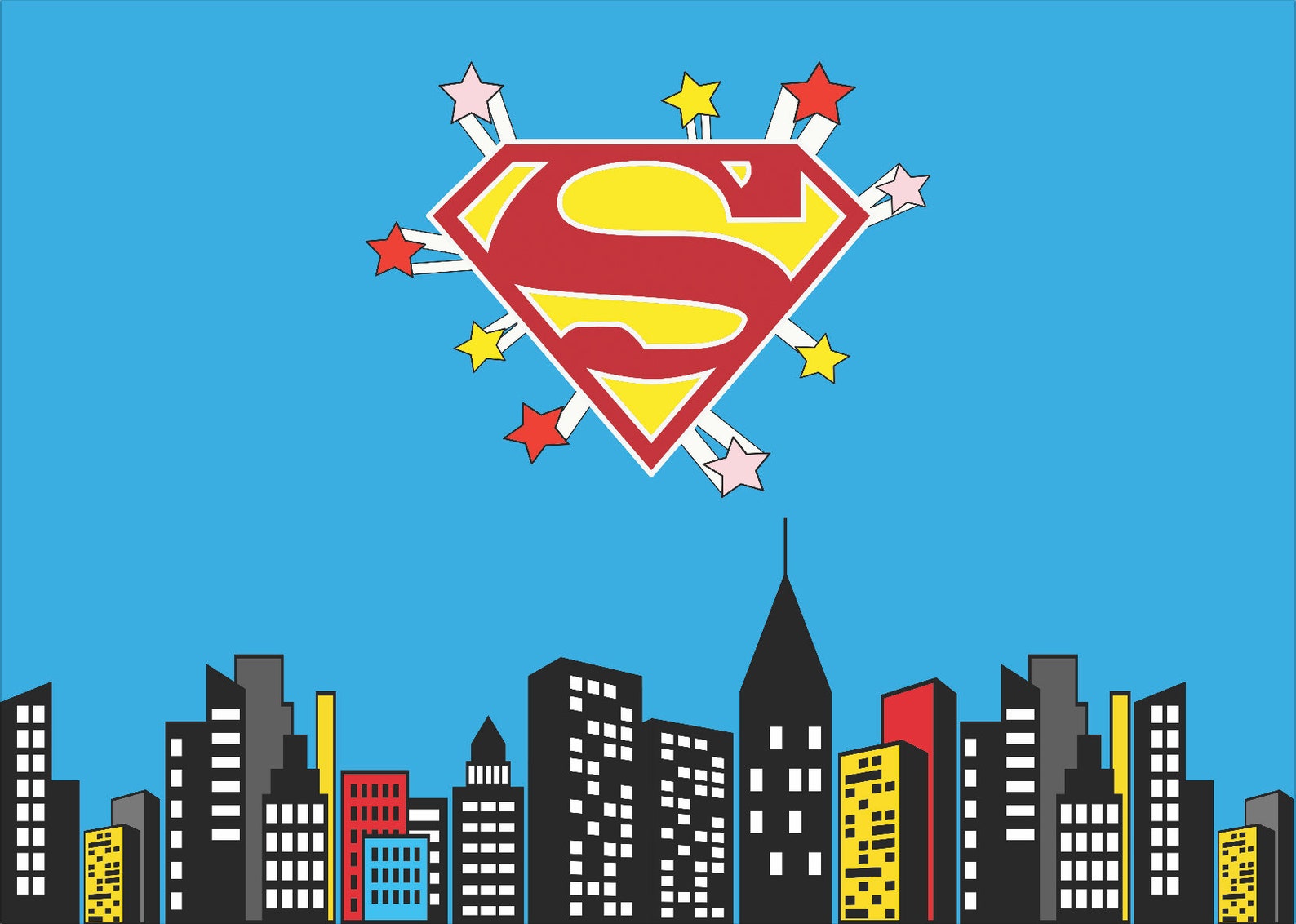 Superman Birthday Party Superman Backdrop Superman | Etsy