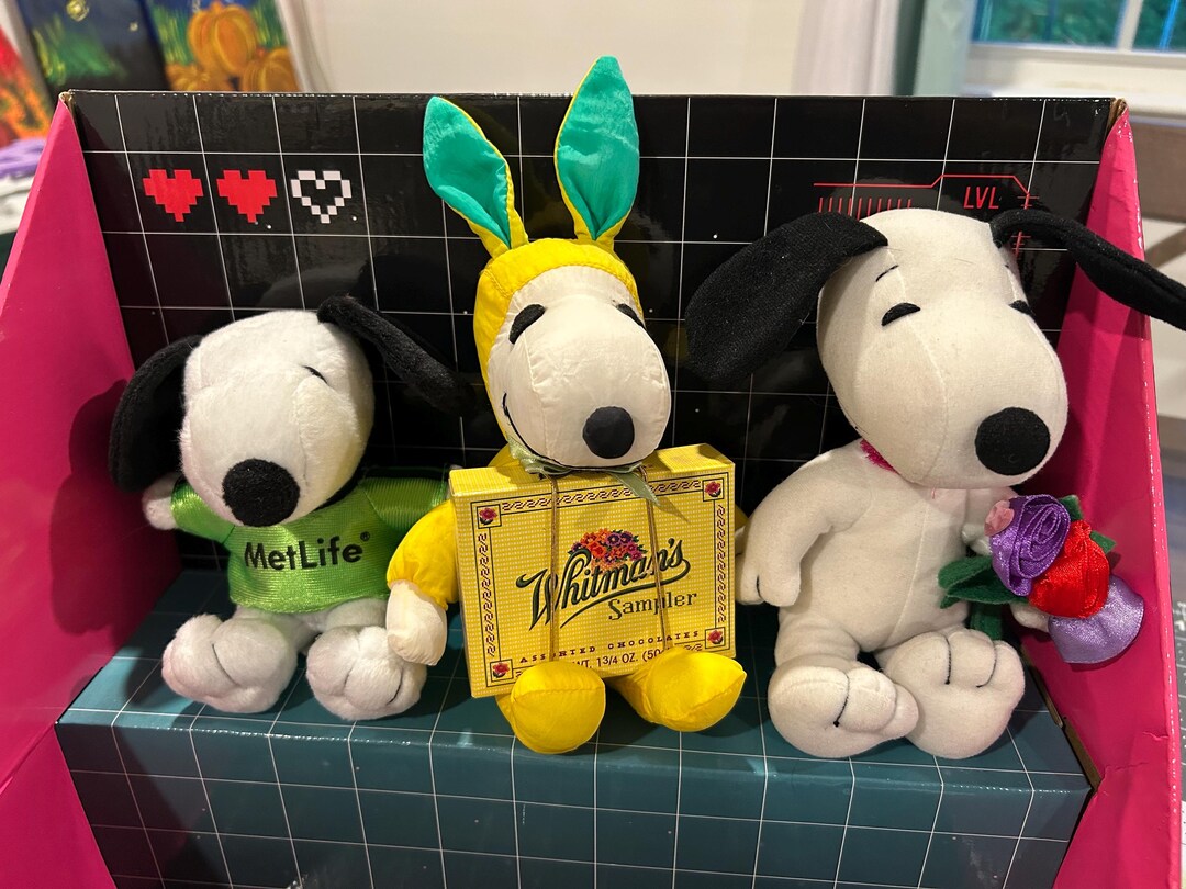 Vintage Snoopy Plush Toy Lot, Metlife, Whitman's Bunny, Flowers - Etsy