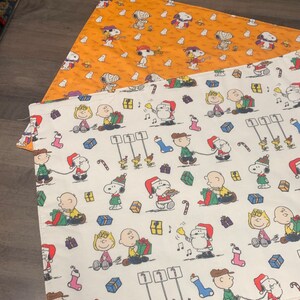 NEW Handmade REVERSIBLE Quilted Table Runner. Snoopy Christmas ...