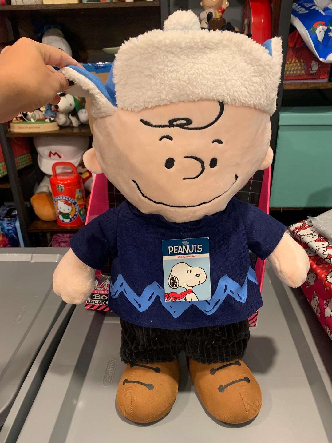 Large Blue Christmas Charlie Brown, Peanuts Toys, Plushies, Charlie ...