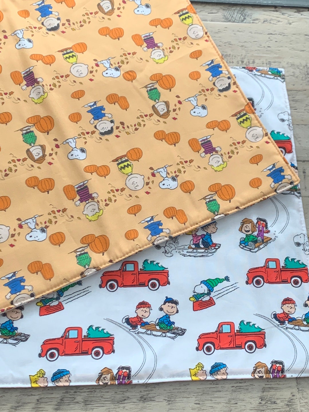Handmade Reversible Snoopy Table Runner: Christmas & Fall Decor (41” X ...