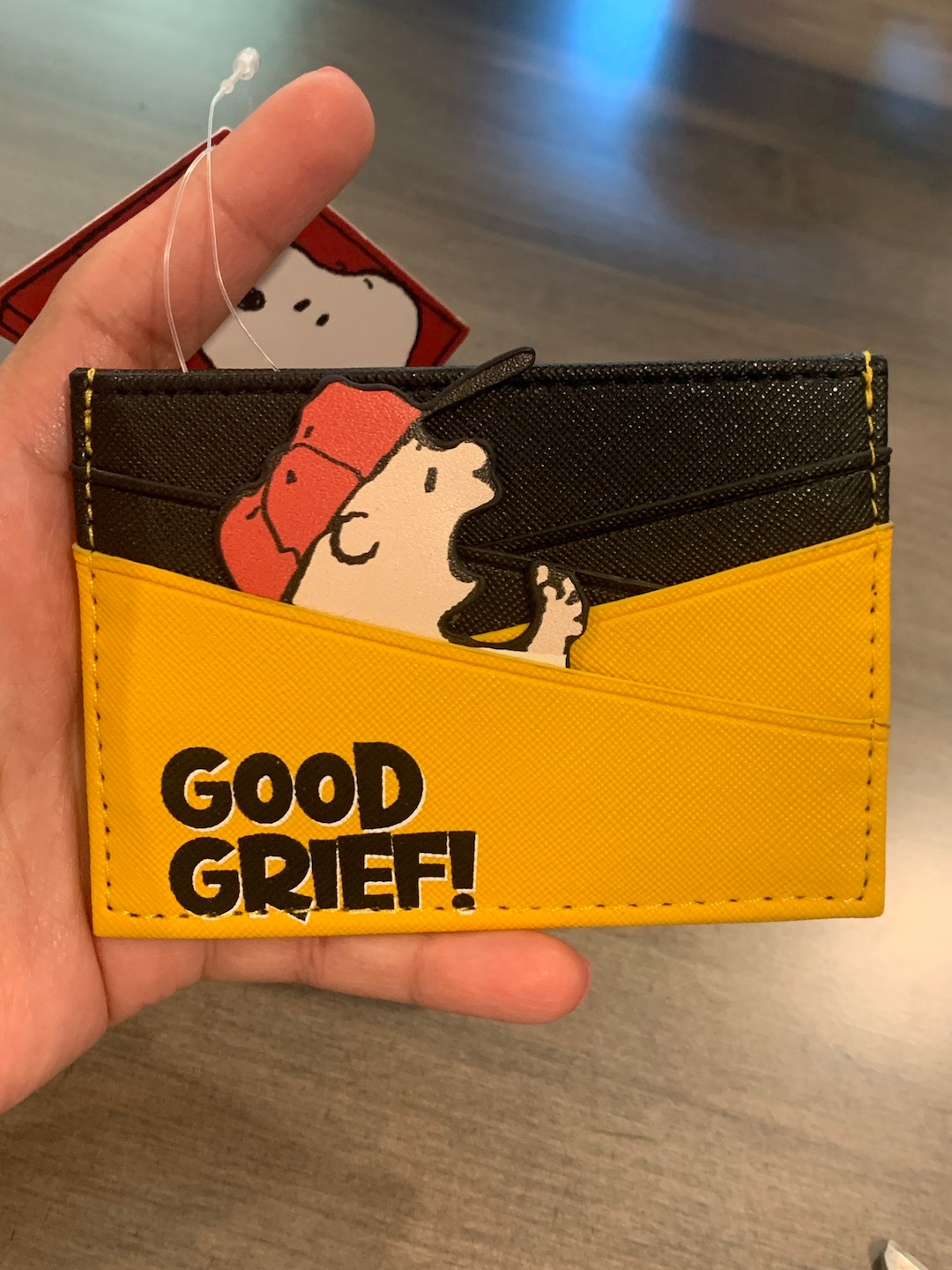 New Peanuts, Charlie Brown Credit Card Holder, Good Grief. Yellow and ...