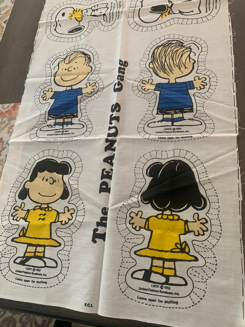 Snoopy and Charlie Brown Fabric Panel. Plush/ Pillow. Peanuts/ - Etsy