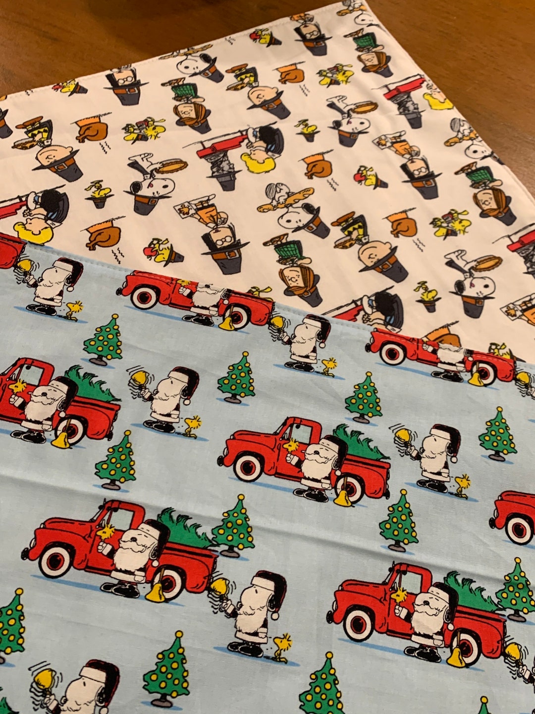 Handmade Reversible Snoopy Table Runner: Christmas/thanksgiving Quilted ...