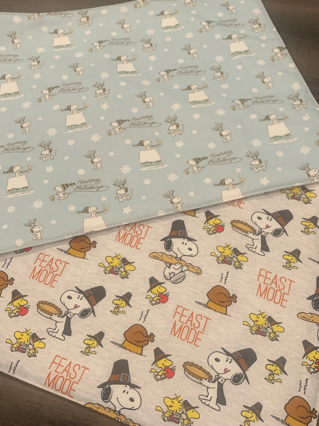 NEW Handmade REVERSIBLE Quilted Table Topper Table Runner. Snoopy ...