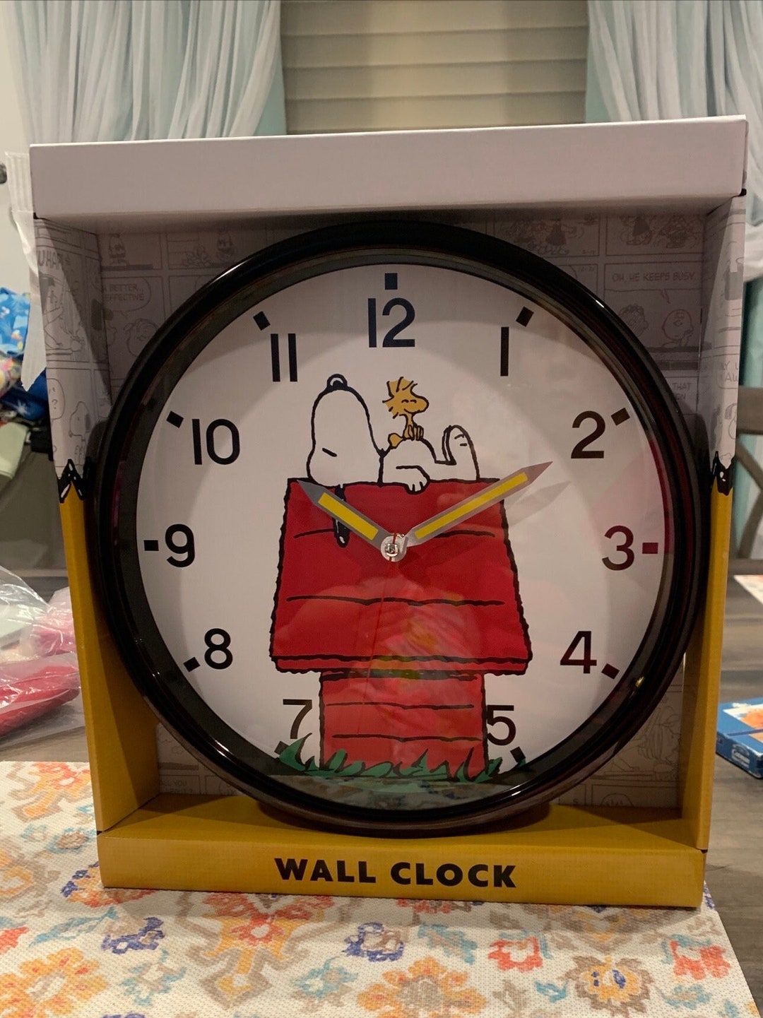 Snoopy Clock, Peanuts Clock, Charlie Brown Clock. Snoopy on House. New ...