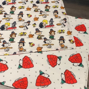 NEW Handmade REVERSIBLE Quilted Table Topper Table Runner. Snoopy ...