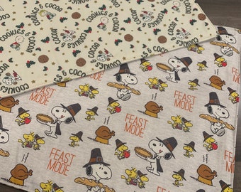 NEW Handmade REVERSIBLE Quilted Table Topper Table Runner. Snoopy ...