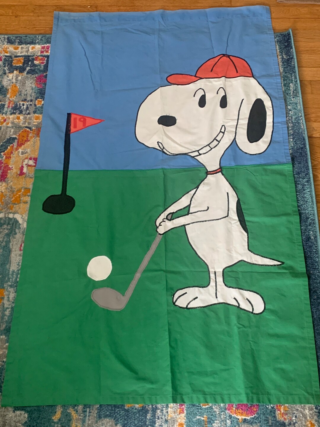 Rare Vintage Embroidered Peanuts Garden Flag, Snoopy Gulf Flag, Extra ...