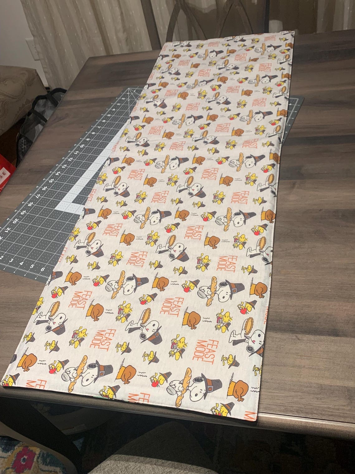 Handmade Reversible Quilted Table Runner: Snoopy Christmas/thanksgiving ...