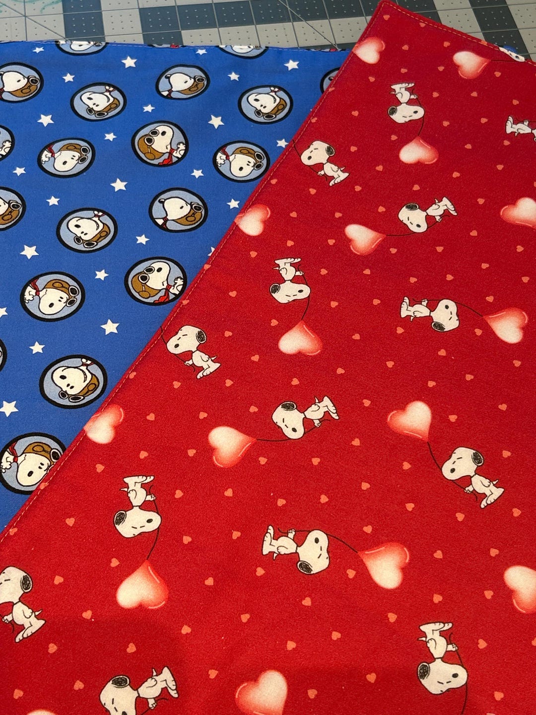 Reversible Snoopy Table Runner, Valentine's & 4th of July, 40" X 15" - Etsy