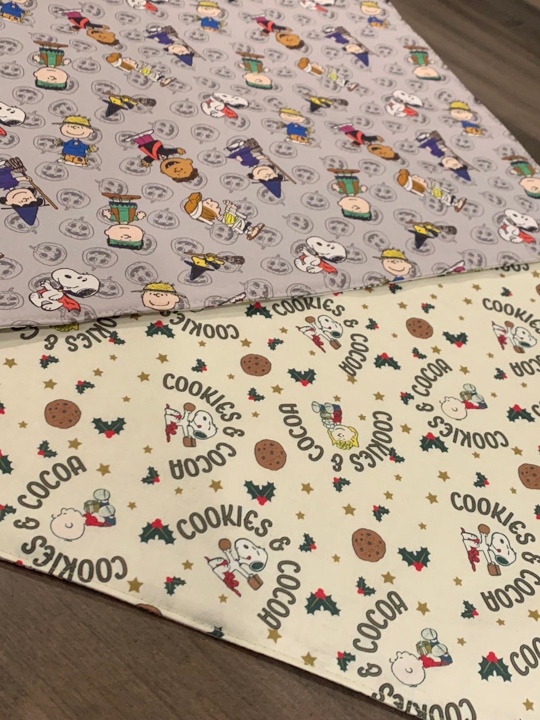 NEW Handmade REVERSIBLE Quilted Table Runner. Snoopy Christmas - Etsy