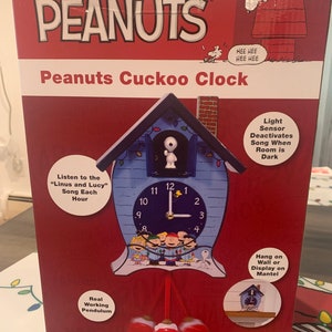 Peanuts, Cuckoo Clock, Blue, Snoopy Wall Clock. Linus and Lucy Song ...