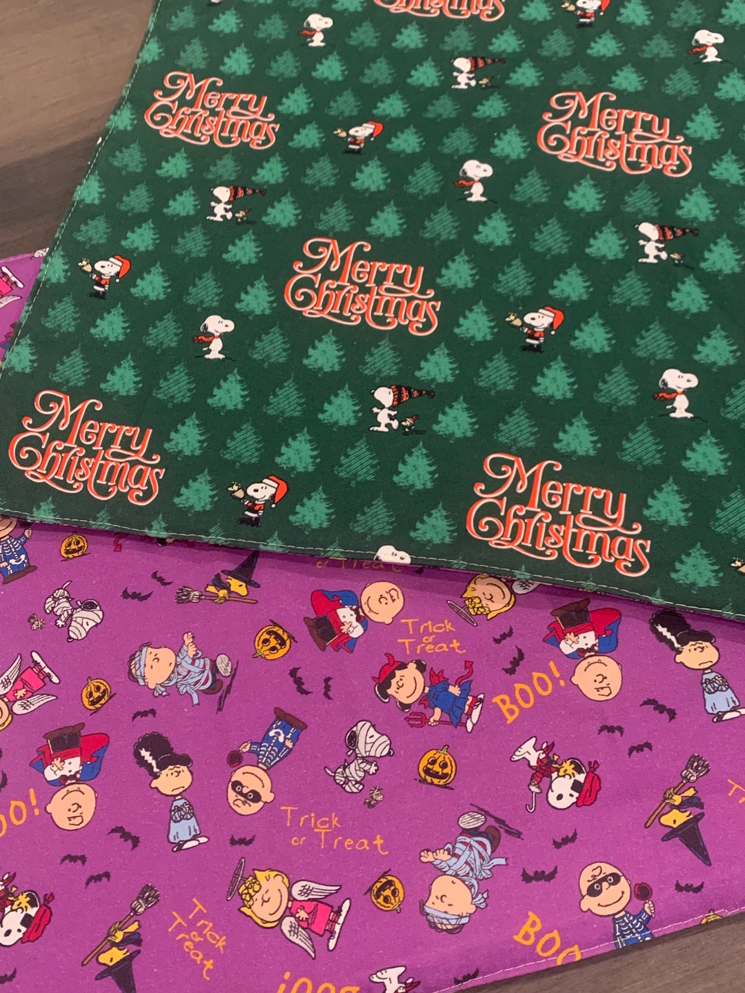 Handmade Reversible Snoopy Table Runner: Christmas & Halloween Decor ...