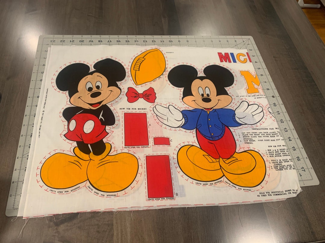New Old Stock Mickey Mouse Fabric Panel. Creates Two. - Etsy