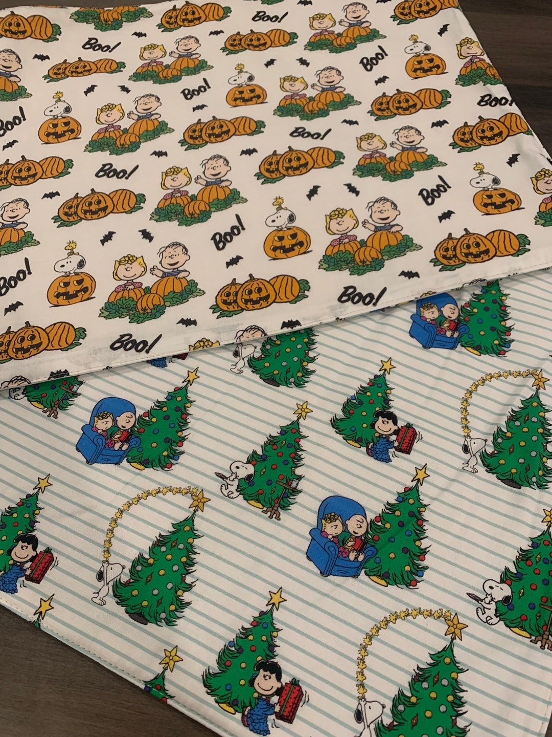 New Reversible Quilted Handmade Table Runner, Christmas/ Halloween ...