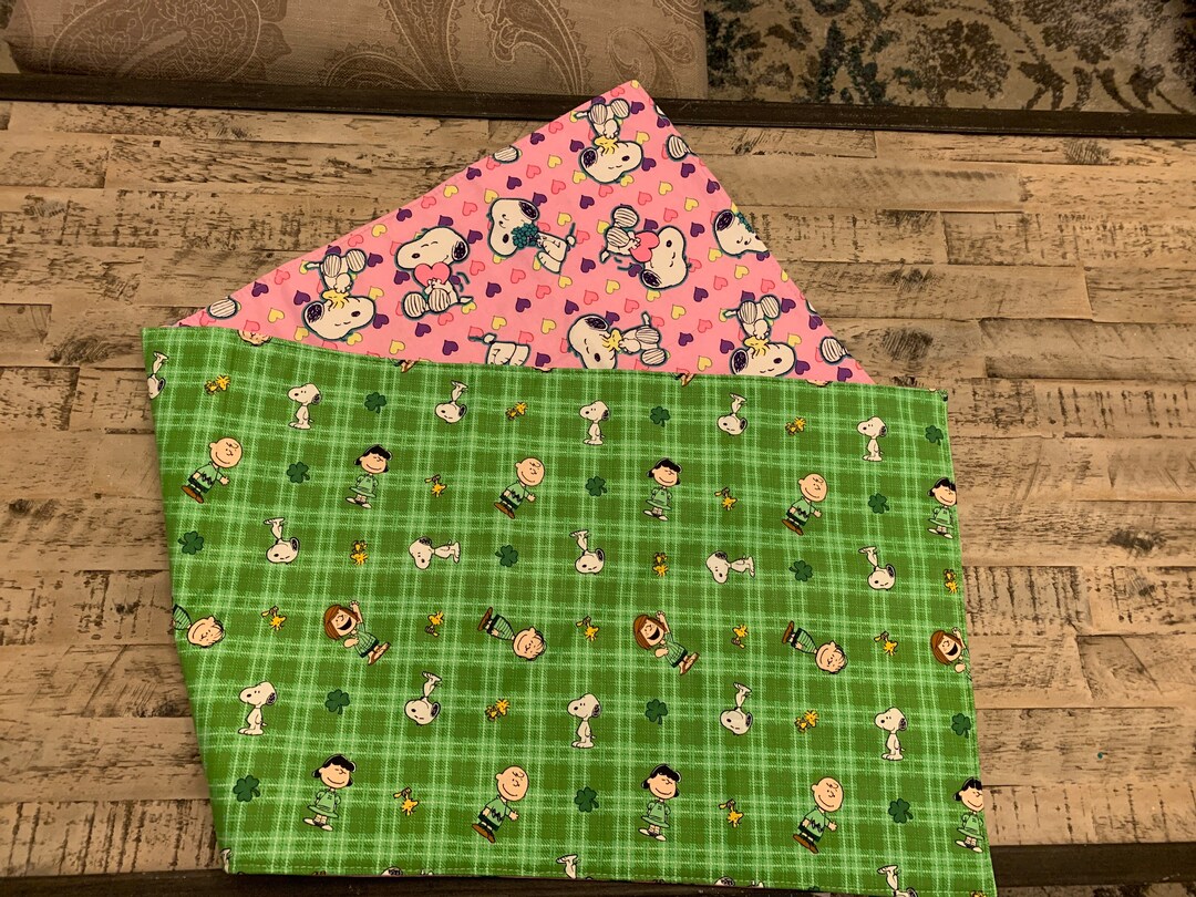 Handmade Reversible Snoopy Table Runner: Valentine's & St. Patrick's ...
