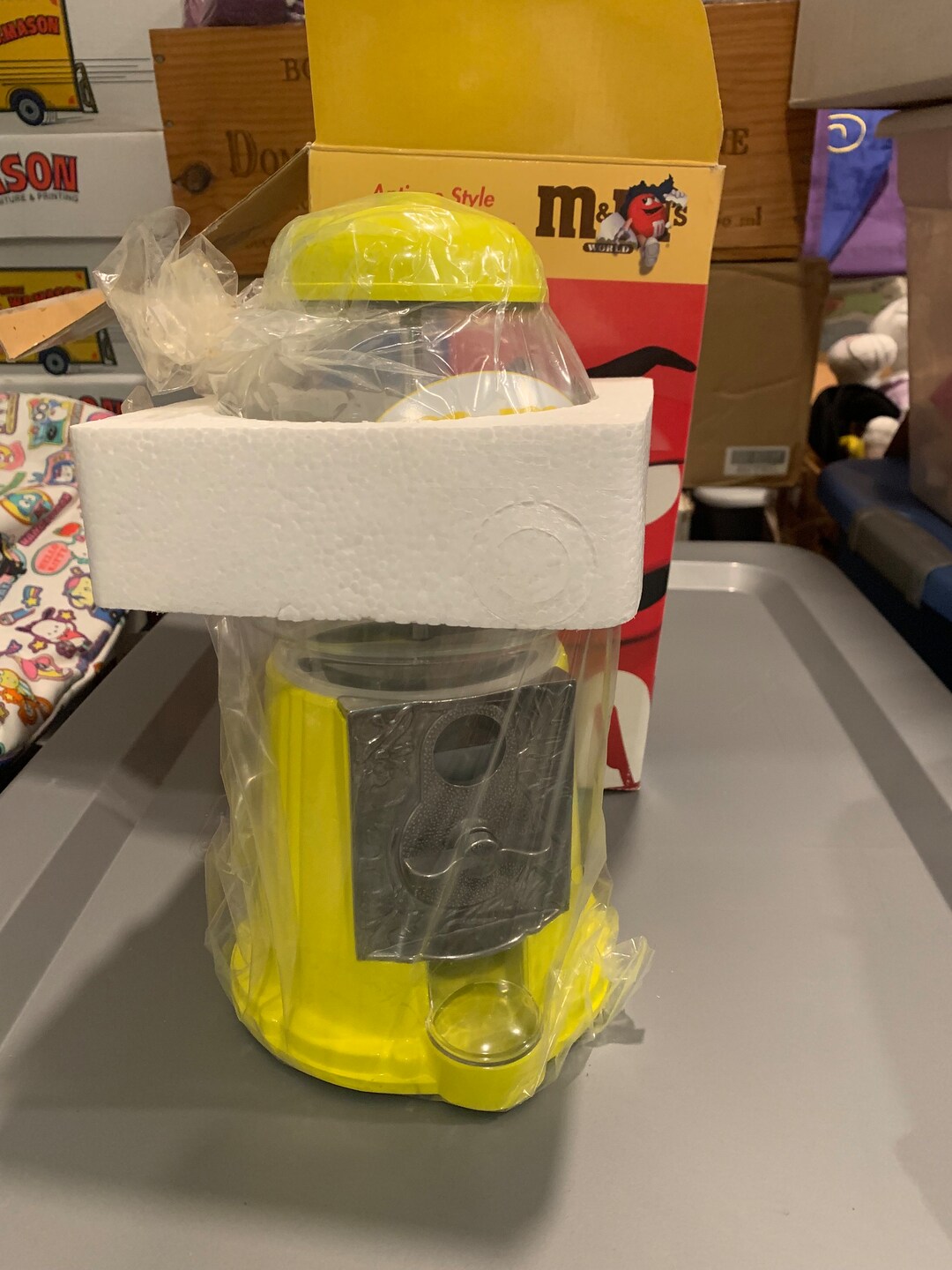 M&M Candy Dispenser Gumball Machine Playing Yellow. Die Cast. Works ...