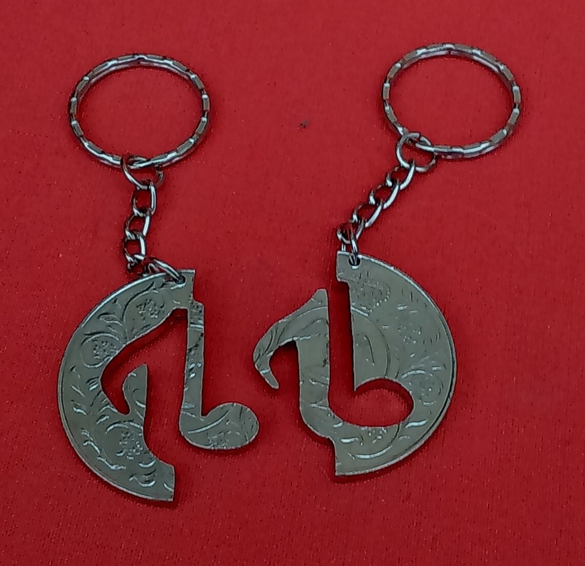 Musical Notes Interlocking Handmade Large Cut Coin Key Chain - Etsy
