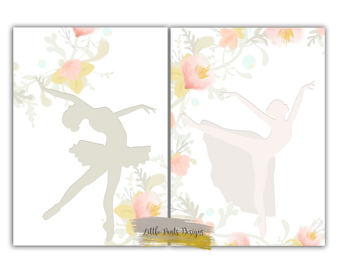 Floral Pastel Ballerina Graphic Digital Decor Print Nursery Ballerina ...