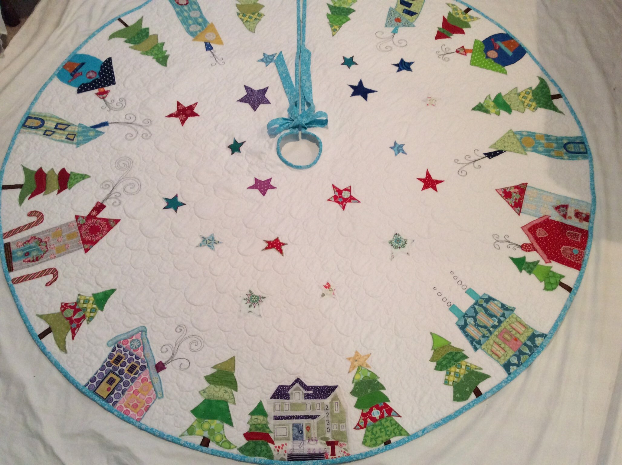 Custom Christmas Tree Skirt Whimsical Houses Tree Skirt - Etsy