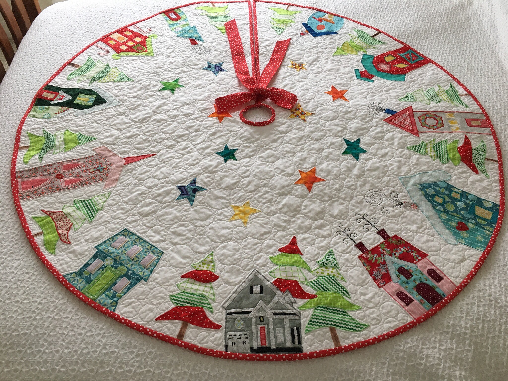Custom Christmas Tree Skirt Whimsical Houses Tree Skirt - Etsy