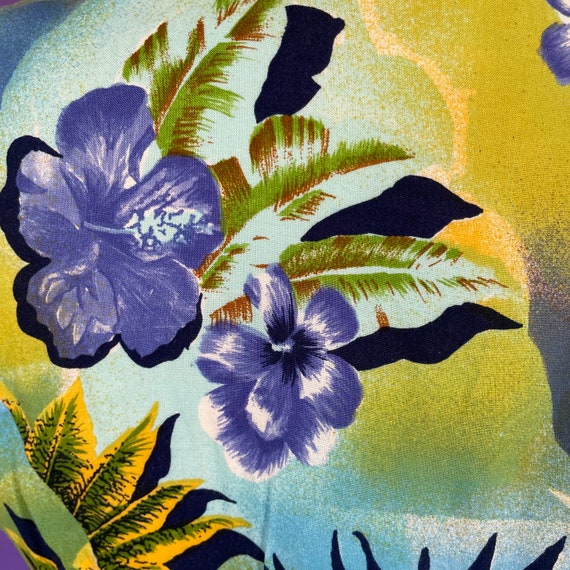 90s Blue Green, and Yellow Tropical Printed Vest - Gem