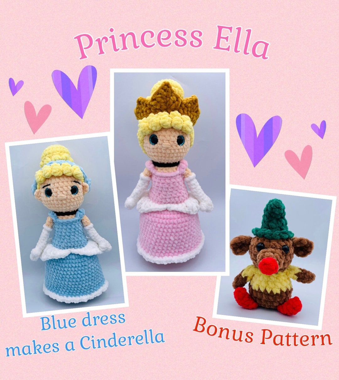 Princess Ella Amigurumi Crochet Doll Pattern - Etsy