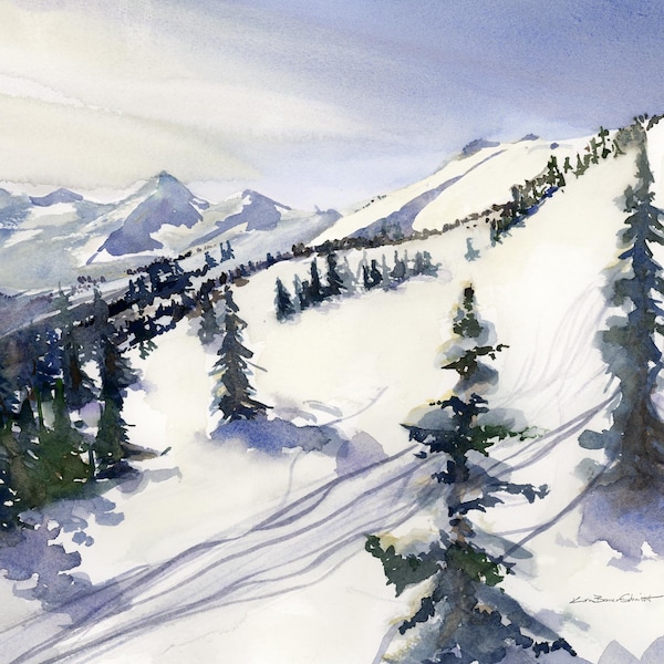 Slopes Mountain Art - Etsy