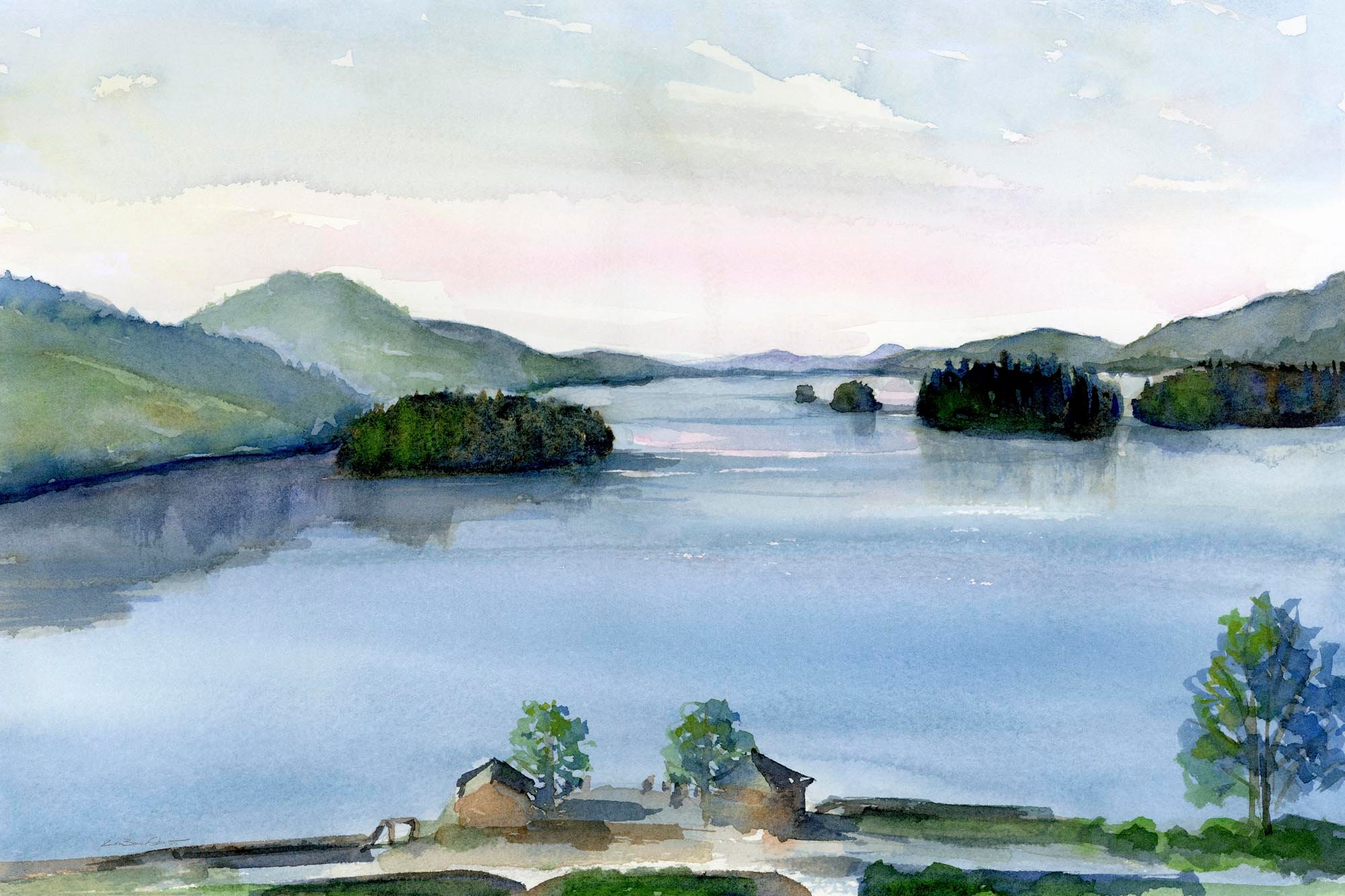 Sagamore on Lake George Art Print Watercolor Painting of the - Etsy