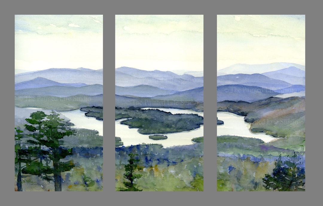 Set of 3 Lake Placid Prints, Fine Art Giclee Prints, Triptych in ...