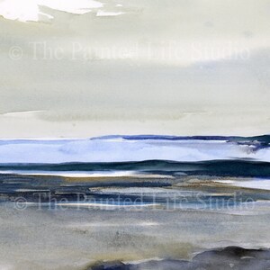 Quiet Shore II Panoramic Print, Coastal Beach Art, Muted Brown Grey ...