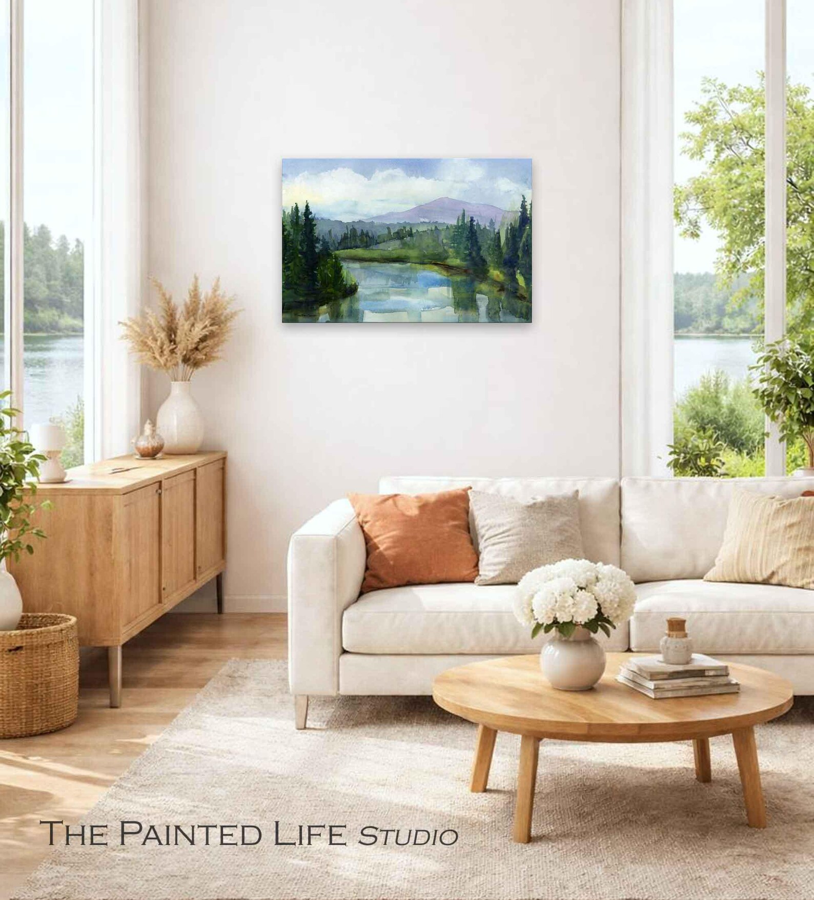 Hudson River Art Print: Watercolor of the Hudson in the Adirondacks ...