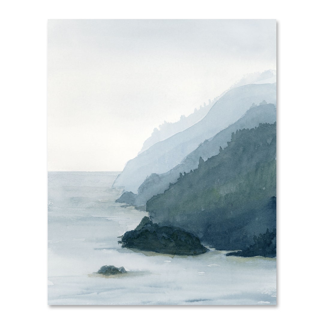 Big Sur Art Print, Layers of Indigo Blue Cliffs Along Pacific Coastline ...