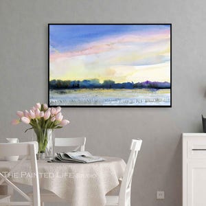 Sunset Field Art Print, Contemporary Wall Art, Vivid Colors | Print on ...