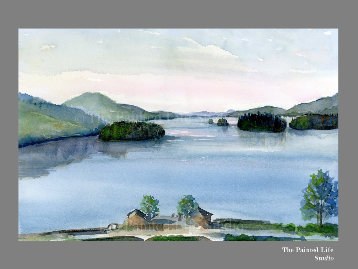 Sagamore on Lake George Art Print Watercolor Painting of the | Etsy