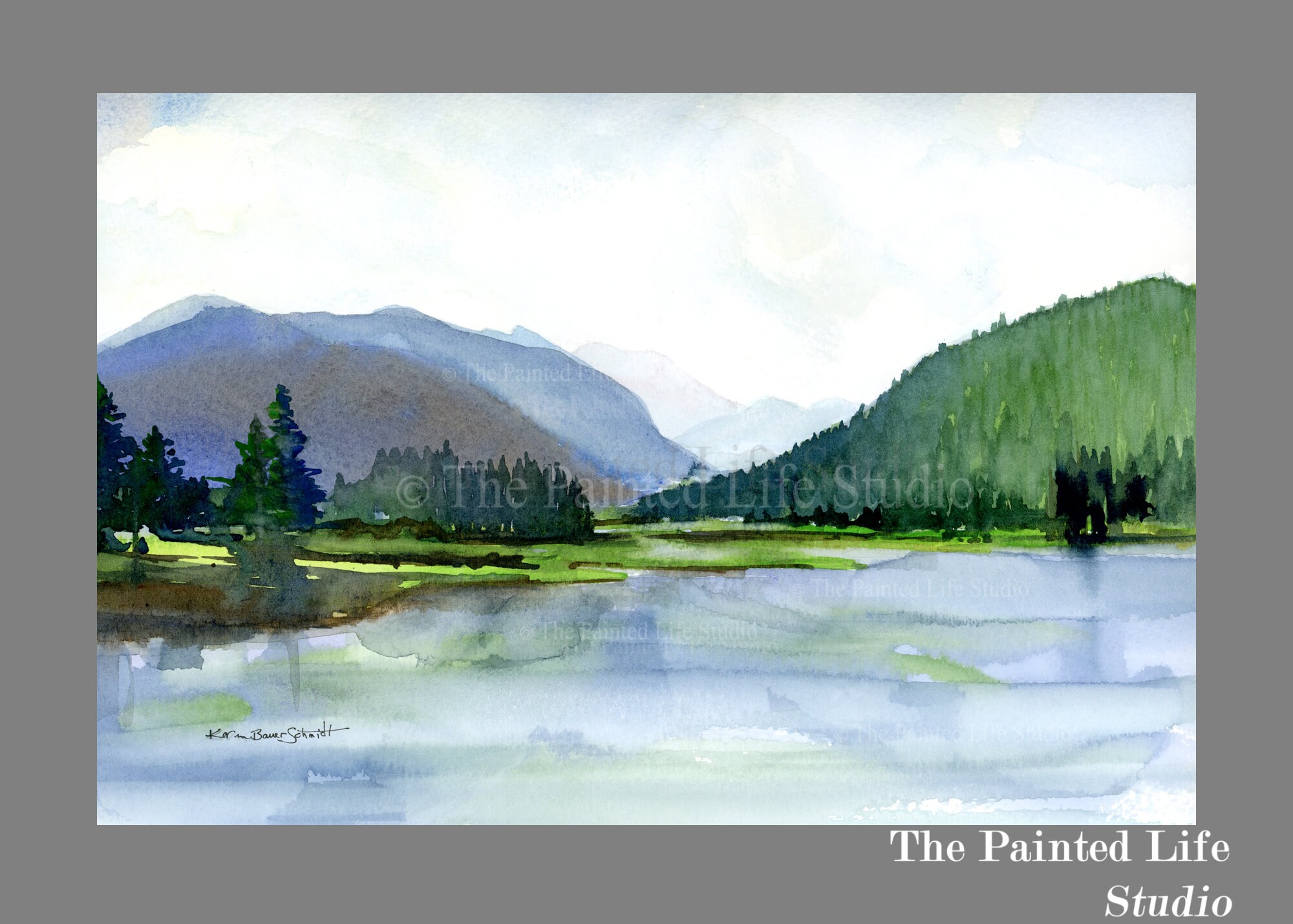 Monarch Lake Painting Colorado Mountains and Lake Watercolor | Etsy