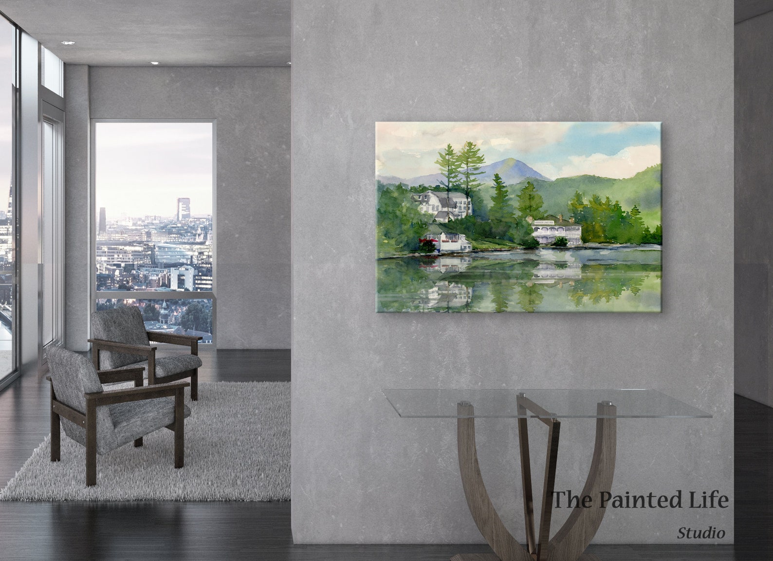 Mirror Lake CANVAS Art Print Watercolor Painting of Mirror - Etsy