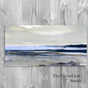 Quiet Shore II Panoramic Print, Coastal Beach Art, Muted Brown Grey ...
