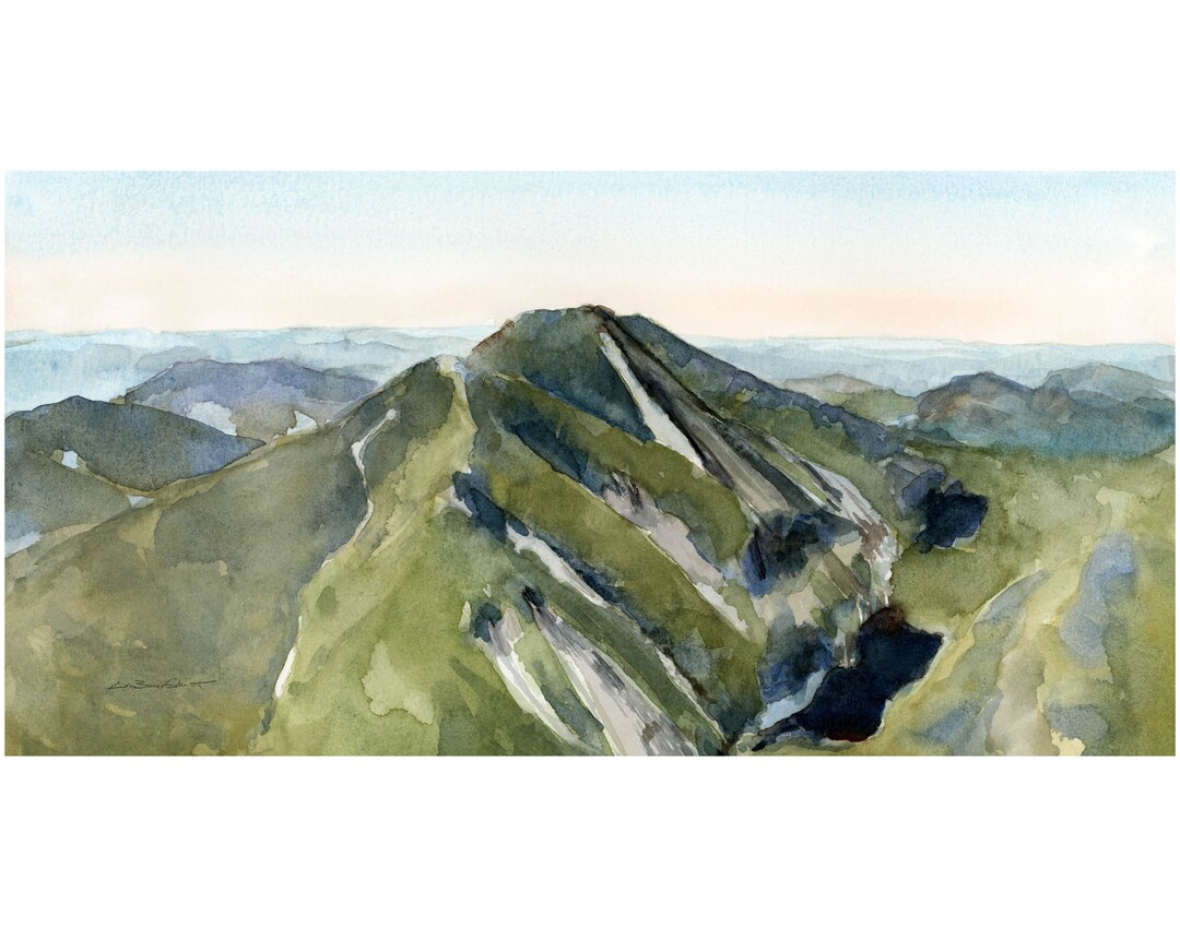 Colden, Adirondack Peak Art Print, Painting of Aerial View of Mount ...